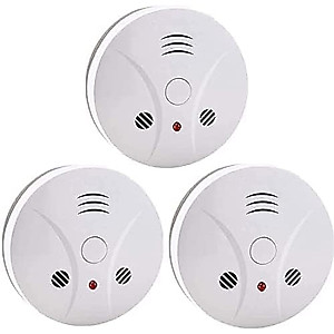 3 Pack Smoke Detector Battery Operated with Photoelectric Sensor and Silence Button, Travel Portable