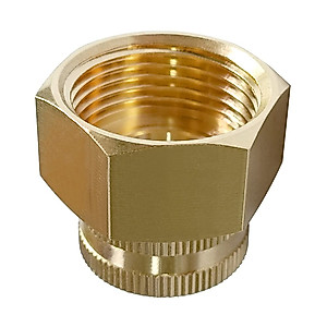 Uenede 2PCS Brass Garden Hose Reducer Swivel Connector 3/4"GHT to 3/4"NPT Threaded Double Female Reducing Convert Adapter Garden Hose Pipe Fittings