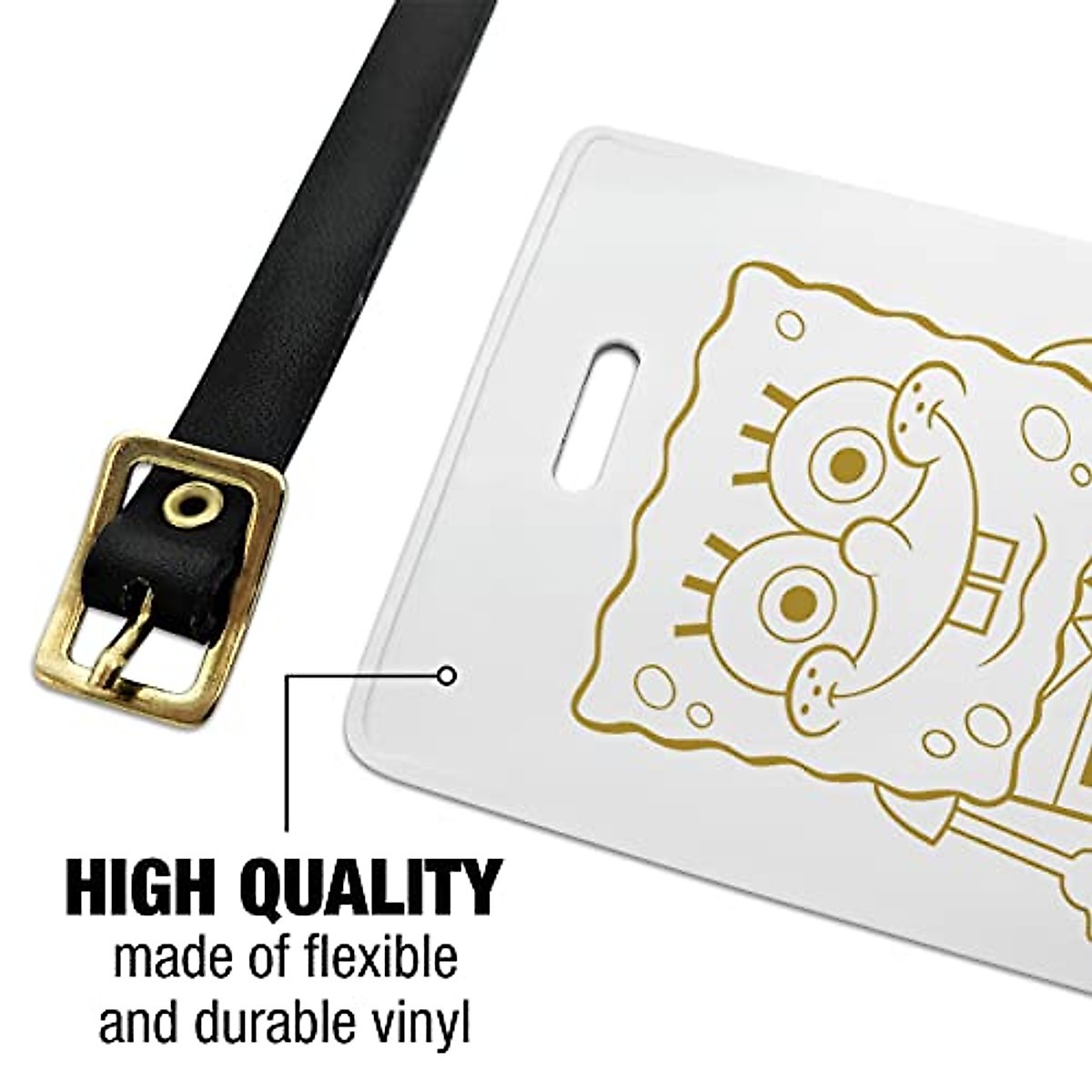Spongebob Full Front Luggage ID Tags Suitcase Carry-On Cards - Set of 2