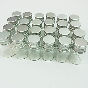 Luo House 10pcs 16x26mm Tiny Mini Small Clear Bottles Glass Vials 2.0ml 1/2 Dram with Caps