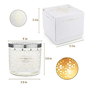 Candles for Home Scented, 3 Pack 3 Wick Large Jar Soy Candle with Lid, 14.5oz Lavender & Berries & Orange Blossom Aromatherapy Candle Gift Set Bath and Body Works Candles