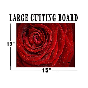 Flowers Red Rose Glass Cutting Board Decorative Gift For Mom Design