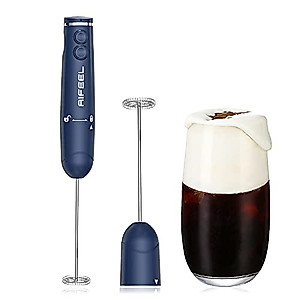 Aifeel Immersion Hand Blender.300W Handheld Stick Blender Set with 500ML Food Processor, Ice Crusher.600ML Measuring Cup, SUS blending attachment and Wire Whisk - Blue