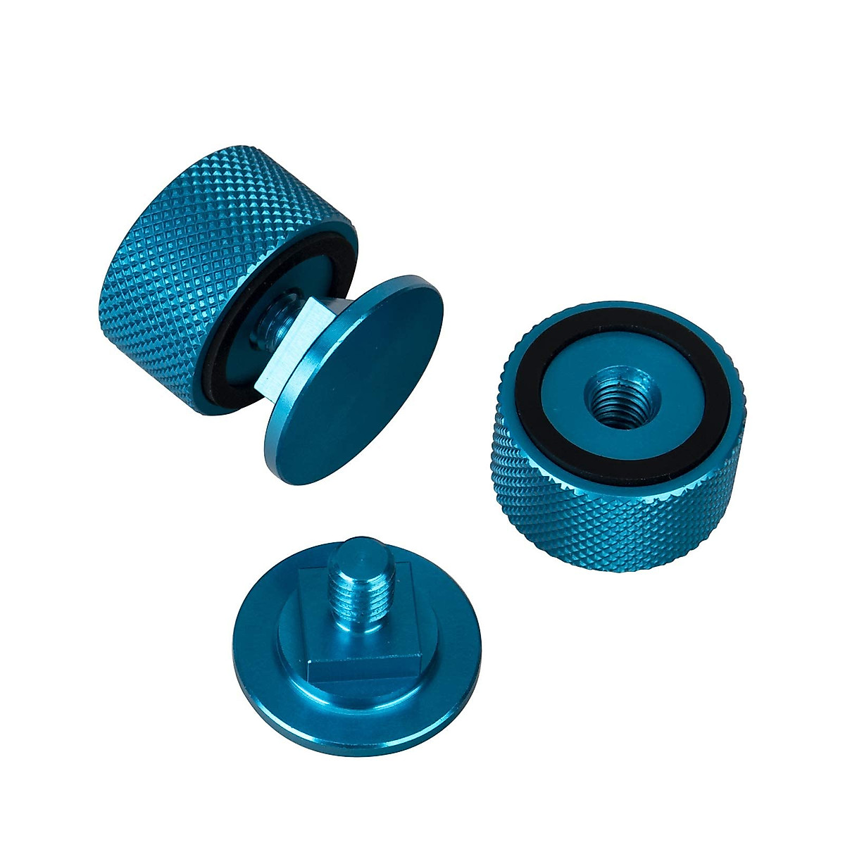 3mirrors Welding Hood (Pipeliner) Helmet Fasteners Sky Blue Headgear Replacement Parts Accessories Screws Flip Hood Aluminum -Anodized w/Silicone Washer Non-Slip 1 Pair