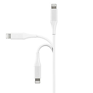 Amazon Basics USB-C to Lightning Cable, MFi Certified Charging Cord for Apple iPhone 14 13 12 11 X Xs Pro, Pro Max, Plus, iPad, 10,000 Bend Lifespan - White, 6-Ft