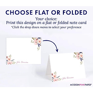 Personalized Floral Stationery Set, Stationery for Women, Personalized Thank You Cards, Personalized Note Cards, Your Choice of Colors and Quantity