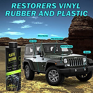 Plastic Restorer for Cars, Ceramic Trim Coat Kit Quick Plastic Trim Restorer, Automotive Interior Plastic Part Ceramic Coating with Sponge and Nozzle, Resists Water, UV Rays, Dirt, Not Dressing, 200ml
