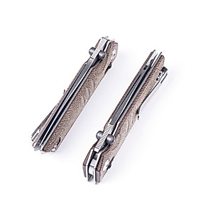 Real Steel Sacra Slide Lock Folding Pocket Knife - Bohler K110 Blade with Micarta Ergonomic Handle - Perfect for Camping, Hiking, Daily Cutting Tasks - EDC Knife for Men Women (Natural Micarta)