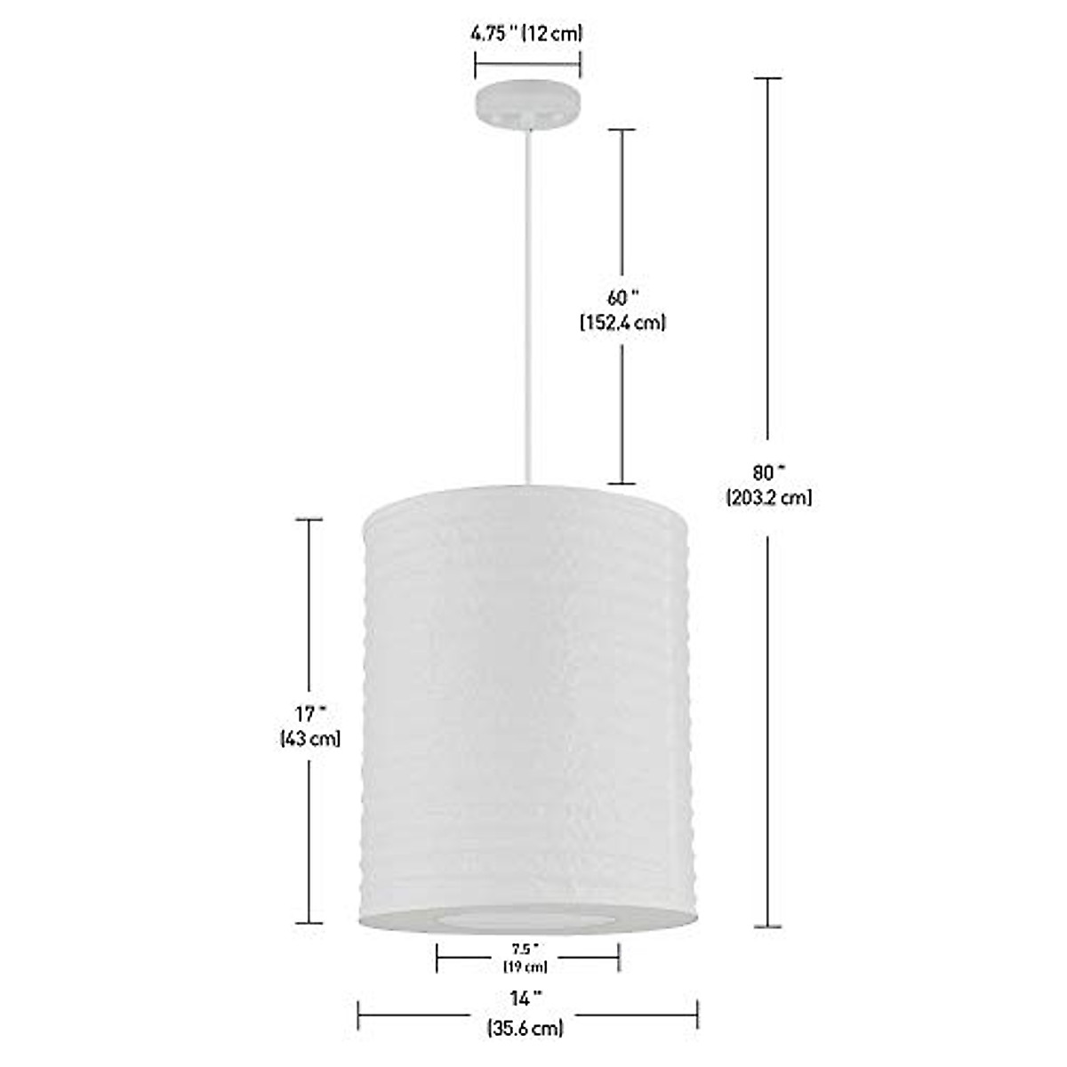 Globe Electric 60764 Novogratz x Globe Pendant, White Lantern