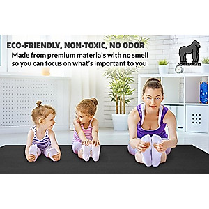 Gorilla Mats Premium Large Yoga Mat – 7' x 5' x 8mm Extra Thick & Ultra Comfortable, Non-Toxic, Non-Slip Barefoot Exercise Mat – Works Great on Any Floor for Stretching, Cardio or Home Workouts