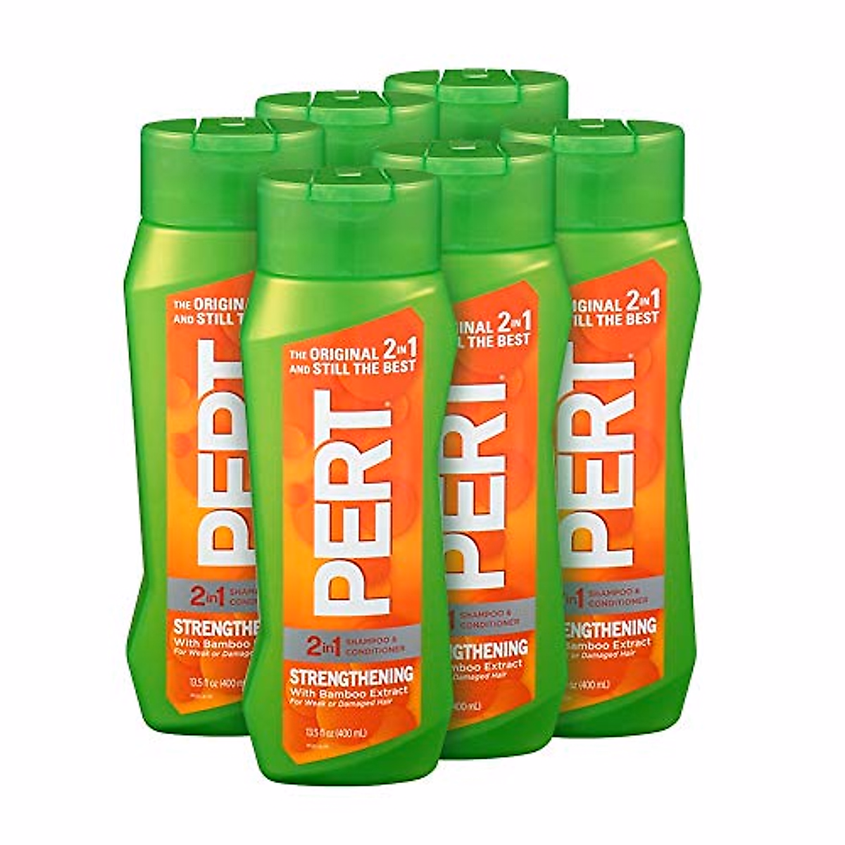 Pert Strengthening 2 in 1 Shampoo and Conditioner, 13.5 Ounce (Pack of 6)