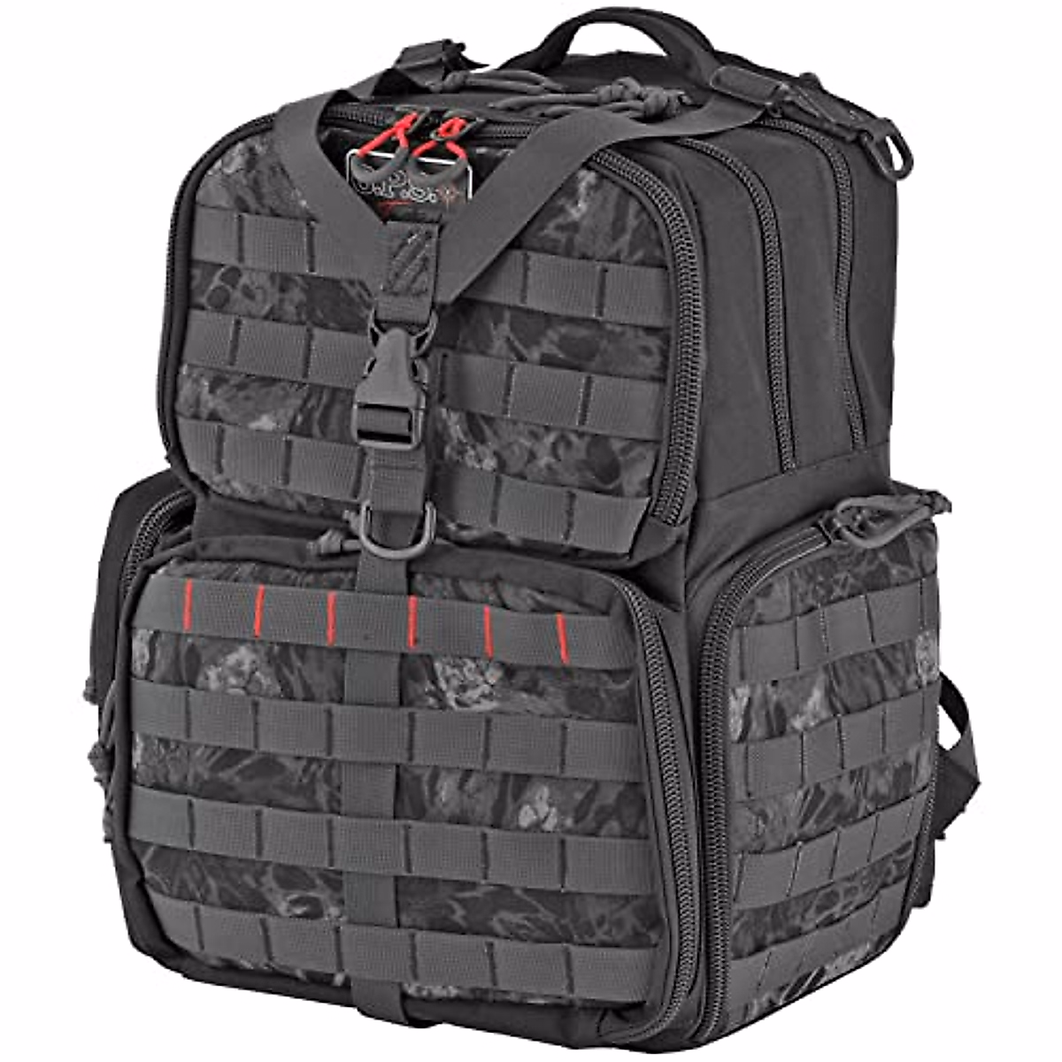 G.P.S. G5 Tactical Range Backpack | Prym1 Blackout | 3 Handguns Capacity | MOLLE Webbing | Durable Waterproof Stain-Resistant Shooting Tactical Gear