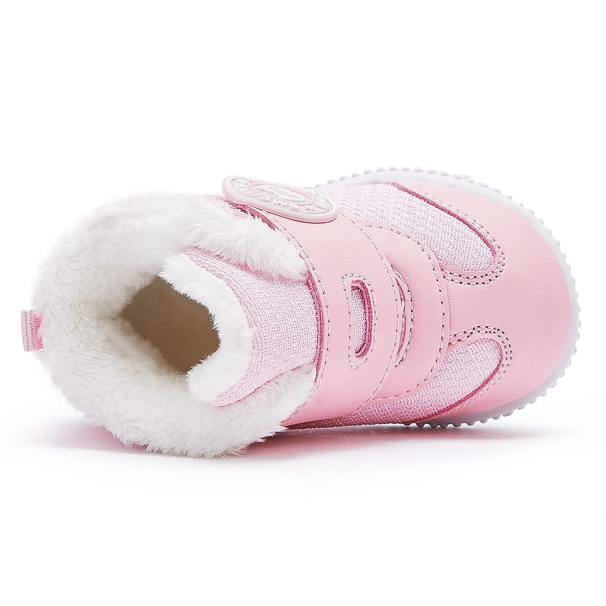 BMCiTYBM Baby Boy Girl Boots Winter Warm Snow Boots Lightweight Walking Shoes Infant First Walkers 6 9 12 18 24 Months Pink 12-18 Months