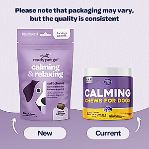 Ready Pet Go! Calming & Multivitamin Chews for Dogs | Vitamins for Skin, Coat, Hip & Joint Health | Helps with Dog Anxiety, Separation & Barking | 90 Chews Each