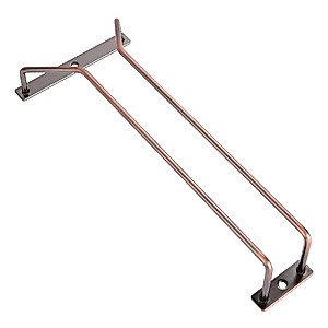 Dianoo 27.5cm Bronze Wine Glass Rack Under Cabinet, Gold Wine Glass Holder Under Shelf, Stemware Rack, Wine Glasses Storage Hanger, 1 Row