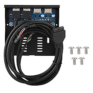 ASHATA USB Front Panel,3.5-inch 19PIN/9 Pin High Speed USB3.0+USB2.0 4-Port Floppy Drive Front Panel,USB 3.0 Front Panel 3.5 Plug and Play,Easy to Install