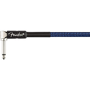 Fender 6-Inch Professional Patch Cable, Right Angle, Blue Tweed - 12 Pack