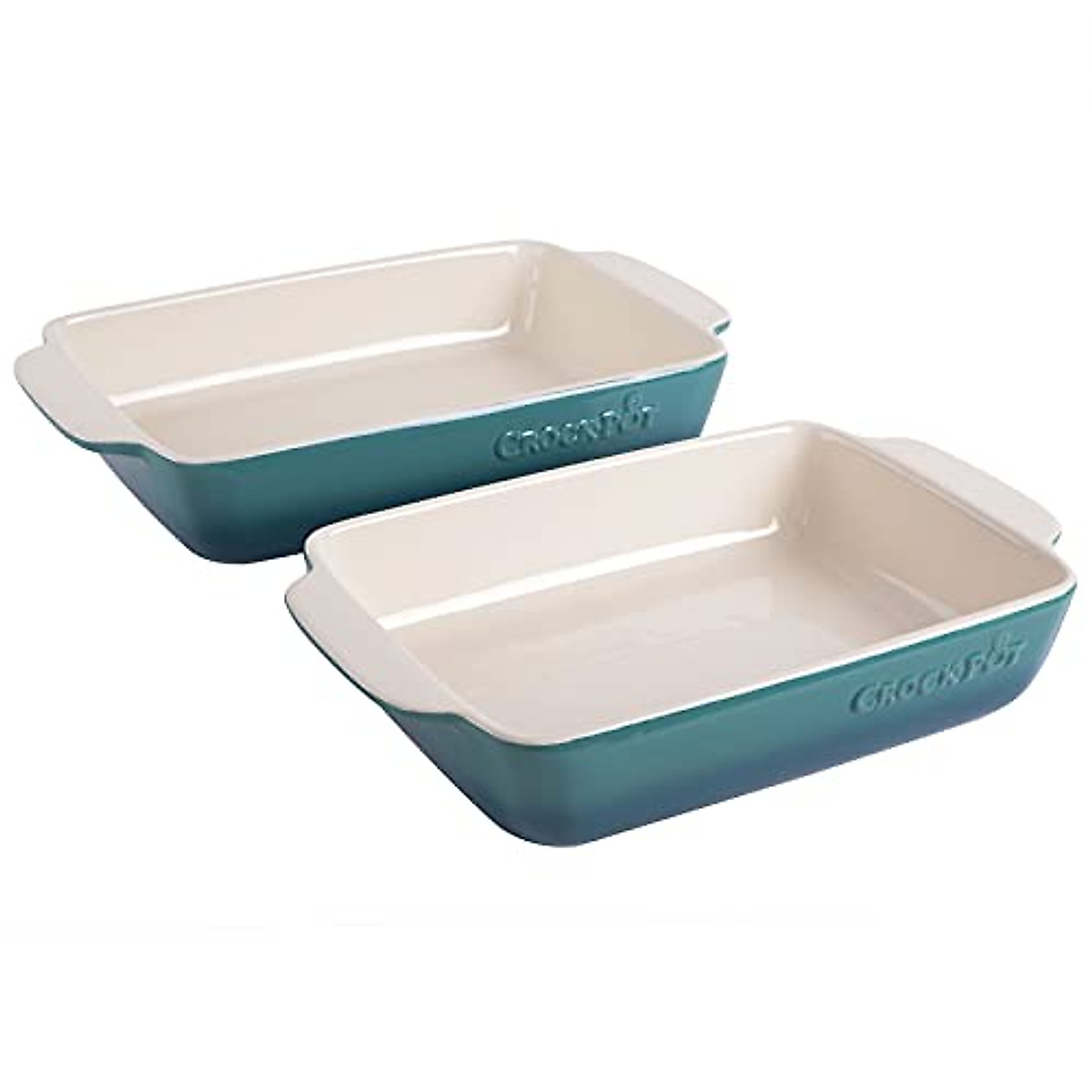Crock-Pot 2-Piece Ceramic Bakeware Set, 2-Piece, Teal