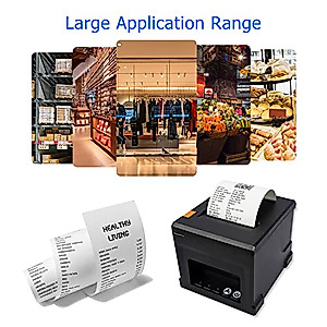 NetumScan 80mm POS Receipt Printer 300mm/s USB Thermal Receipt Printer with Auto Cutter Cash Drawer, USB Ethernet Interface, Support Windows/Mac/Linux, Restaurant Kitchen Printer for ESC/POS