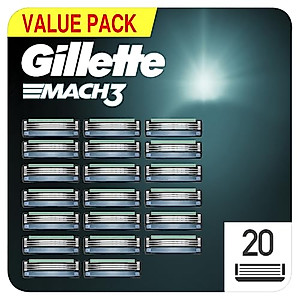 Gillette Mach3 Men's Razor Blades, Pack of 20 Refill Blades