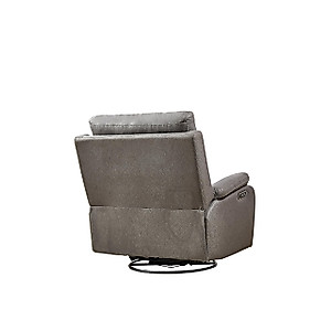 Lyromix Power Swivel Nursery Glider Recliner Chair, Gray