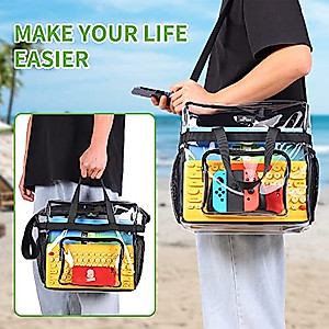 MAY TREE Clear Bag Stadium Approved 12×6×12, Clear Stadium Bag for Women and Men, Clear Lunch Bag for Work Travel Sport Office, Clear Tote Bag Stadium Approved with Non-Removable Straps - Black