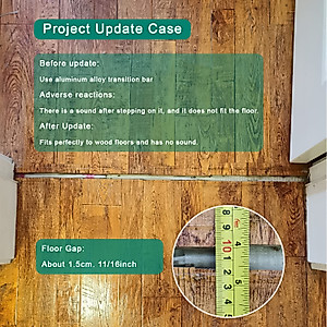 DAILISEN Self Adhesive Vinyl Flat Floor Transition Trim Strip,Wood Floor Gap Cover Strips,for Laminate,Wood to Vinyl,Door,Floor Gap Cover and Joining.Wood Grain,78.7in L x 1.57in W, Grey