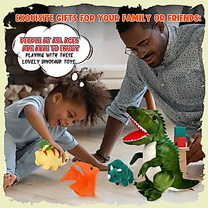 Chalyna 15.7 Inch Plush Dinosaur Plush Stuffed Animal with 5 Cute Little Dinosaurs in Tummy Carrier Baby Dinosaur Gift Set Kid Soft Cuddly Stuffed Pillow for Birthday Valentines Party Favor