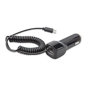 BoxWave Car Charger Compatible with Plum Ram 8-3G - Car Charger Plus, Car Charger Extra USB Port with Integrated Cable for Plum Ram 8-3G - Black