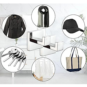 SHUNLI Bathroom Towel Hook Coat Robe Hooks, Heavy Duty Wall Hooks, Wall Mounted Square Bath Hook, Chrome, SUS304 Stainless Steel (2 Pack)