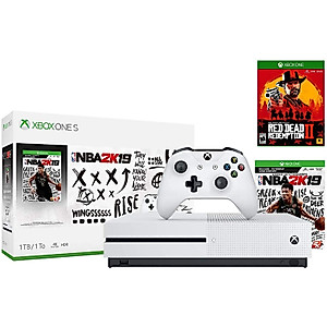 Xbox One S 1TB NBA 2K19 Red Dead Bonus Bundle: Red Dead Redemption 2, NBA 2K19 Game, Xbox One S 1TB Console, Xbox Wireless Controller, Choose Your Favorite Game