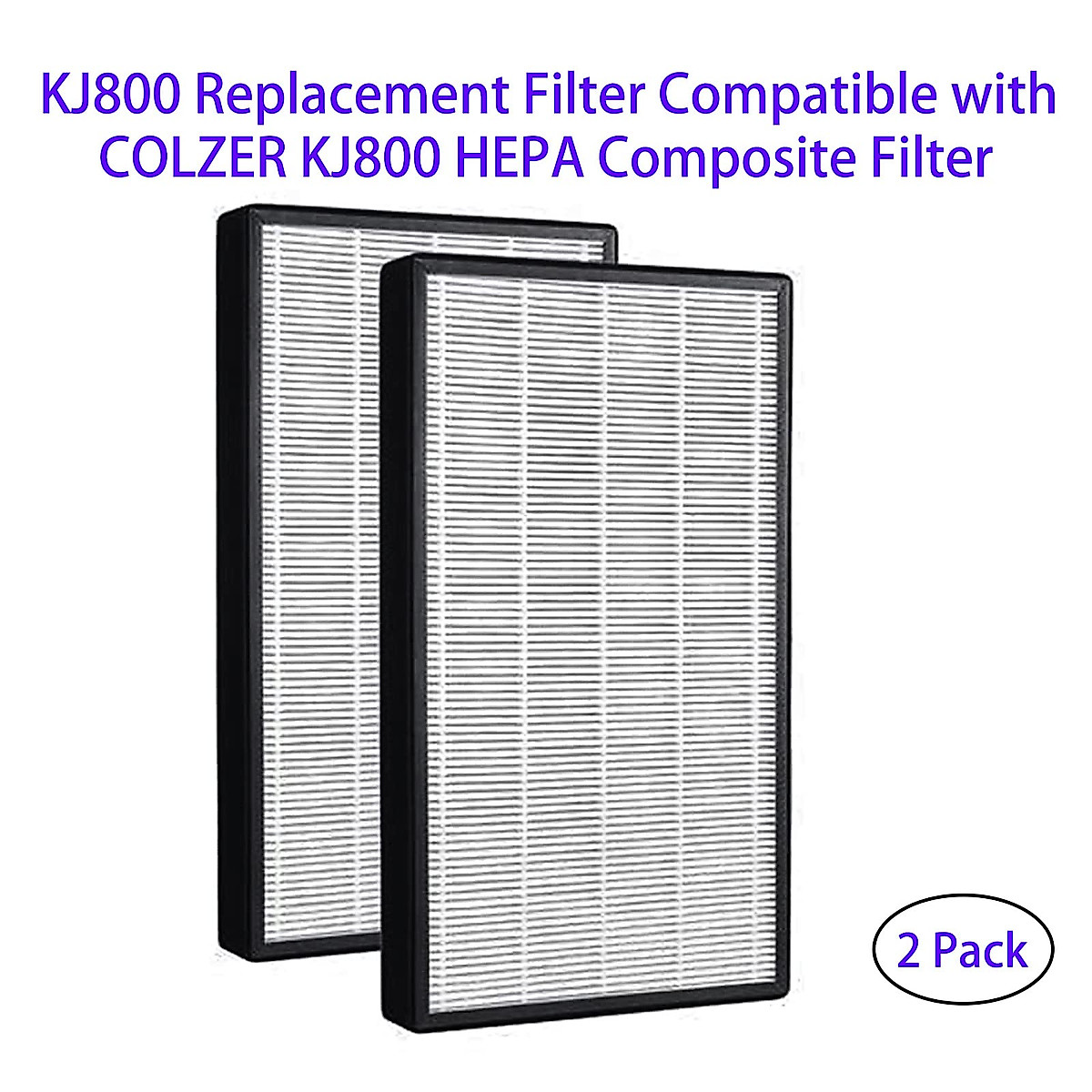 KJ800 Replacement Filter Fit for COLZER KJ800, 3-In-1 Composite Filters Set (2 Pack)