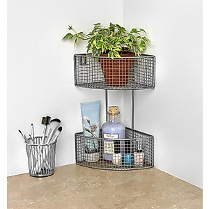 Spectrum Diversified 2-Tier Corner Basket, Satin Nickel