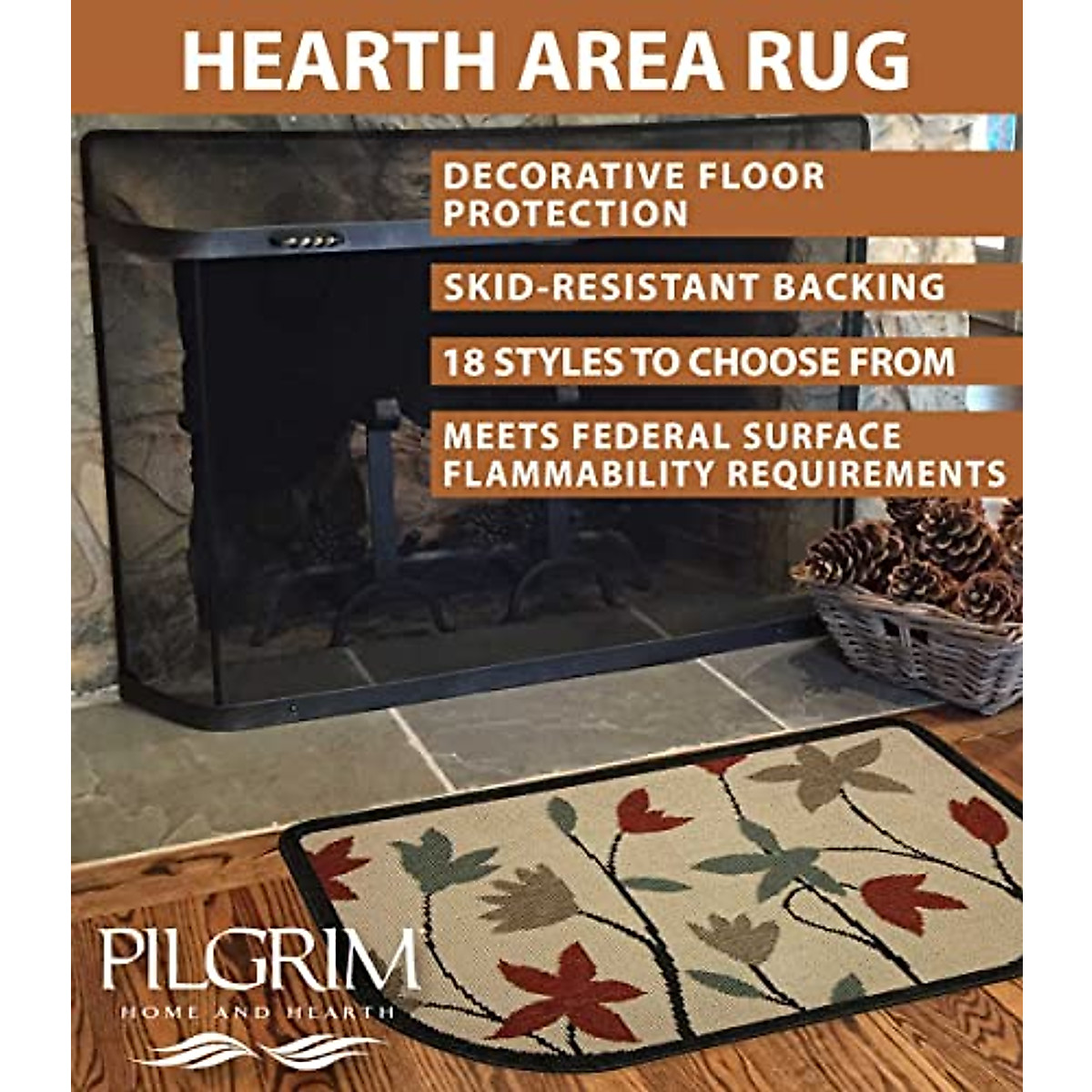 Pilgrim Home and Hearth 19622-1 Pilgrim Fireplace Hearth Rug, Beautiful