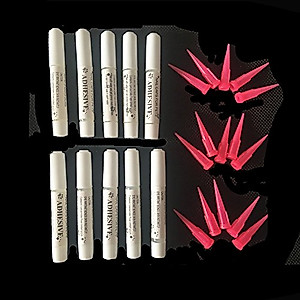 Brostown Pet 10 Adhesive Glues & 15 Applicator Tips for Cat or Dog Nail Caps