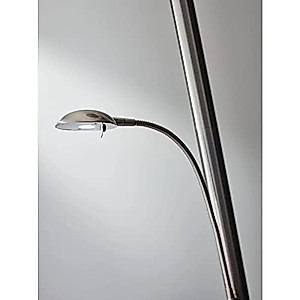 Adesso 5128-22 Stellar LED Combo Torchiere, 72 in., 24W/3W LED Combo, Brushed Steel Finish, 1 Floor Lamp