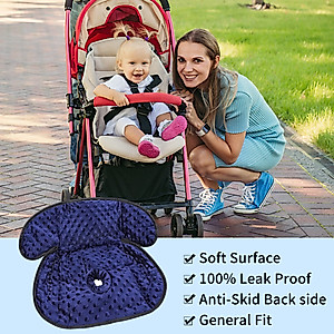 Piddle Pad Car Seat Protector, 2PCS Waterproof Carseat Liner Toddlers and Infants, Piddle Pad for Safety Carseats Strollers Potty Training and Dinner Chair Machine Wash and Dry Anti Slip(Blue+Blue)