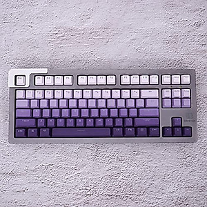 Sumgsn Gradient Purple Keycaps Shine Through OEM Profile Double Shot PBT Keycaps 123 Keys for Mechanical Keyboard Cherry Mx Gateron Switches