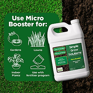 Organic Micronutrient Booster Lawn Fertilizer - Simple Grow Solutions- Garden & Lawn Fertilizer- Grower, Gardener- Liquid Food for Grass, Tomatoes, Flowers, Vegetables (1 Gallon)