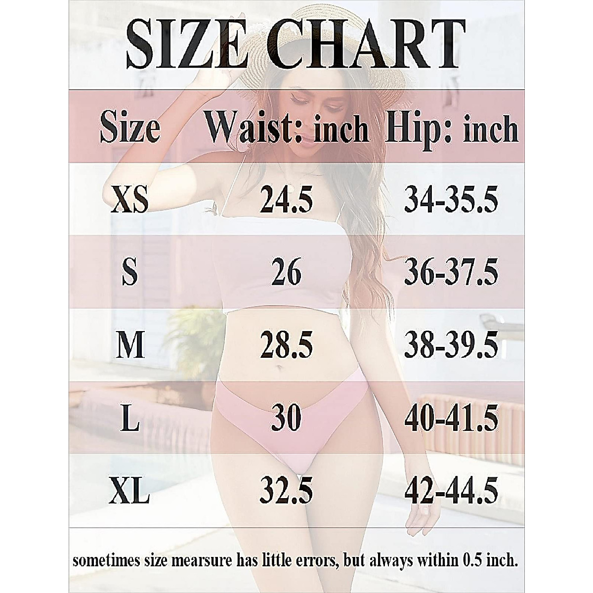 Caterlove Women's Seamless Underwear No Show Stretch Bikini Panties Silky Invisible Hipster 6 Pack (C, Large)