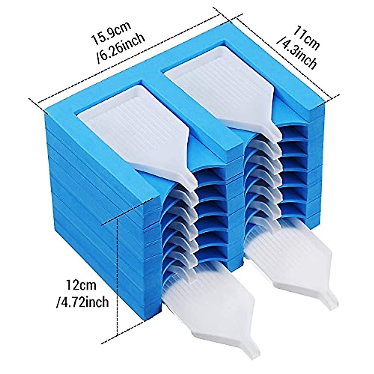 Kisty 16 Slots Diamond Painting Tray Organizer Diamond Painting Accessories Tray Diamond Painting Tools Kits Organizer Blue