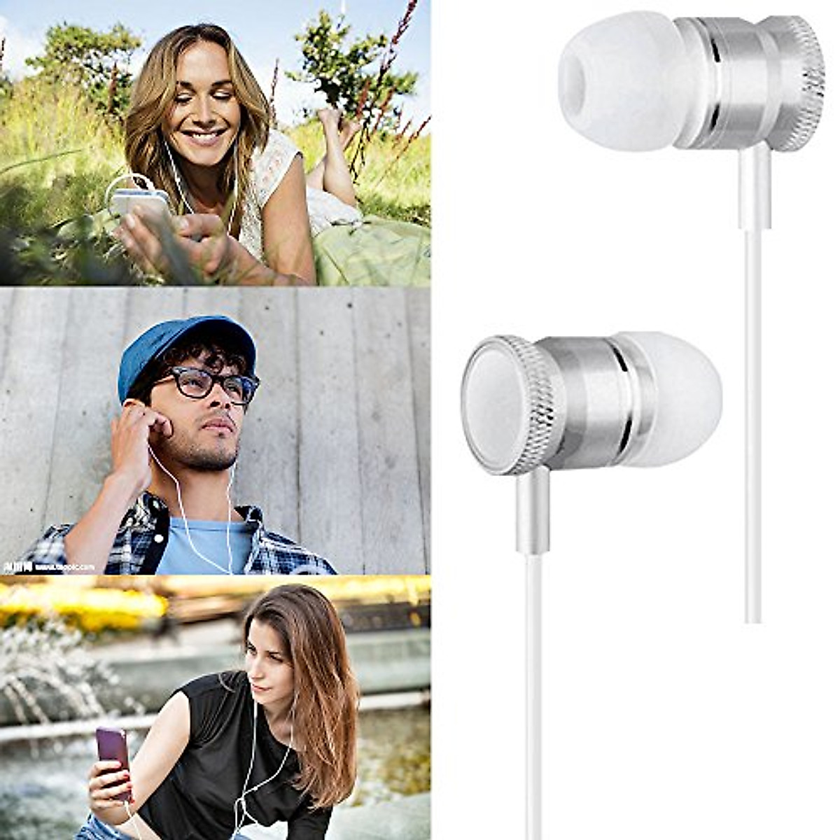 DaKuan 3 Packs Earbud Headphones with Remote & Microphone, in Ear Earphone Stereo Sound Tangle Free for Smartphones, Laptops, Gaming, Fits All 3.5mm Interface Device with Type-C Adapter