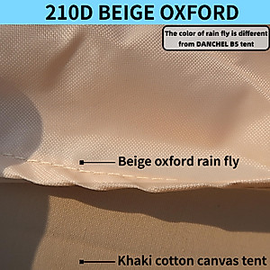 DANCHEL OUTDOOR 4 Season Waterproof Rain Fly Tarp for Yurt Tent, Portable Glamping Tent Cover Protector Awning Canopy for B5 16.4ft/5m Bell Tent Camping Accessories Replacement Beige