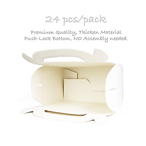 MintieJamie Treat Boxes Plain White Party Favor Boxes 6.25X3.5X3.5 inches Pack of 24pcs Premium Grade Party Supplies Boxes, Thicken Material Favor Boxes, Kids Goodie Box for Birthday, Shower, Events