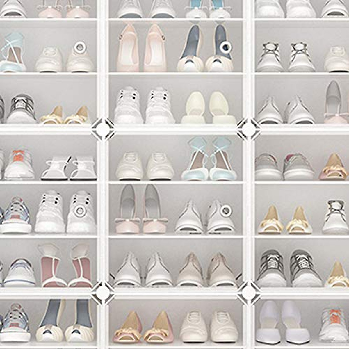 Portable Shoe Storage Organzier Tower, Dust-proof Shoe Rack Shelf Plastic Shoe Storage Cabinet with Doors, Foldable Shoe Storage Rack for Sneaker Collection Heels, Boots, Slippers (4 x 12-tier)