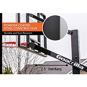 Goalrilla GS54 In Ground Basketball Hoop with Adjustable Height Backboard and Pro-Style, Breakaway Rim