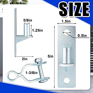 Dunzy 4 Pcs Heavy Duty Wall Mount Gate Hinge Pipe Gate Hinge Chain Link Fence Pressed Steel Chain Link Fence Frame Outdoor Hardware