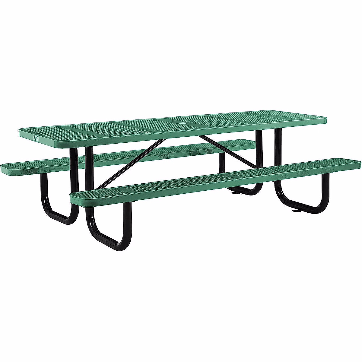 GLOBAL INDUSTRIAL 8' Rectangular Picnic Table, Surface Mount, Green (96 inch Long)