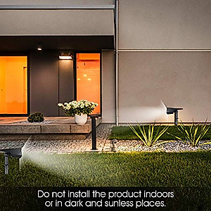 WBM Smart 20 LEDs Solar Landscape Spotlights, IP67 Waterproof, 2-in-1 Wireless Outdoor Security Lights for Yard Garden Driveway Porch Walkway Pool Patio, 4 Pack