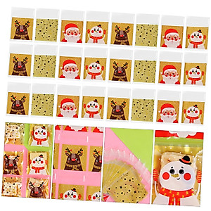 Cabilock 400pcs Baking Plastic Self-adhesive Bag Self Adhesive Biscuit Bag Christmas Treat Bags Cookie Gift Bags Plastic Packaging Bags Bake Bag Candy Bag Cookie Bag Elder or Baking Bag Red